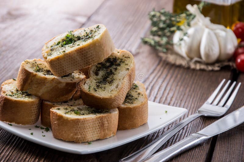 Garlic Bread Appetizer stock photo. Image of thyme, garlic - 29282884