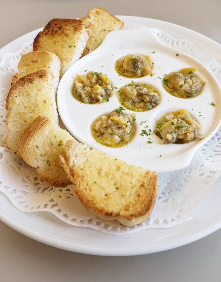 Garlic Bread Slices with Appetizer Stock Image - Image of cook ...