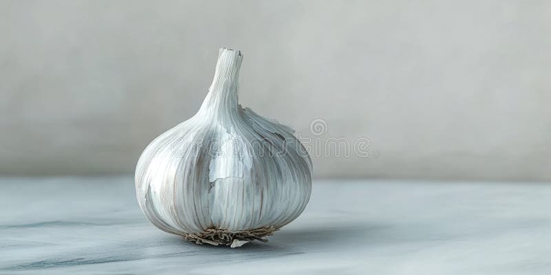 Garlic bulb close-up stock photo. Image of food, table - 372921492