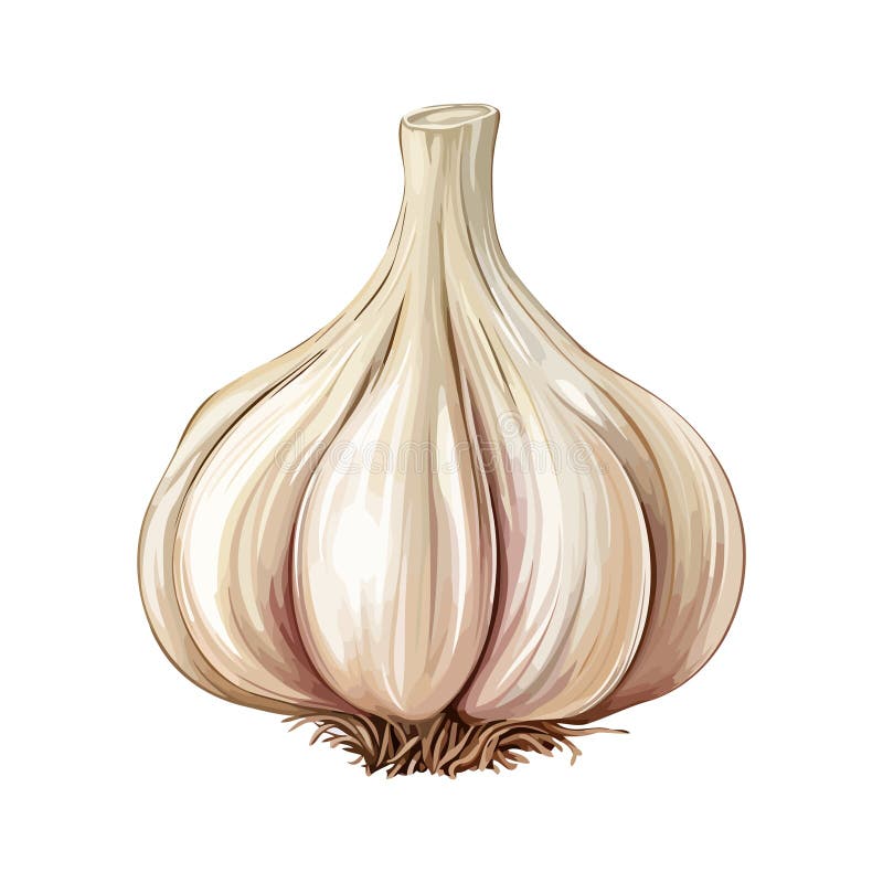 Garlic Bulb with Smooth White Skin. Stock Vector - Illustration of ...
