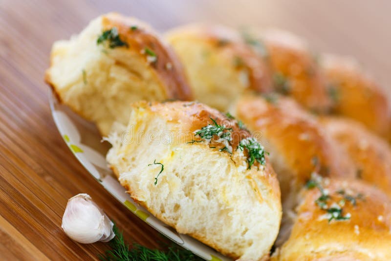 Garlic buns stock image. Image of cuisine, breakfast - 36357499
