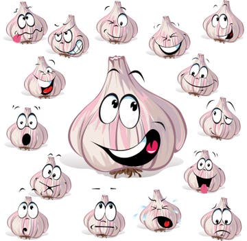 Garlic cartoon head stock vector. Illustration of cartoon - 24874834