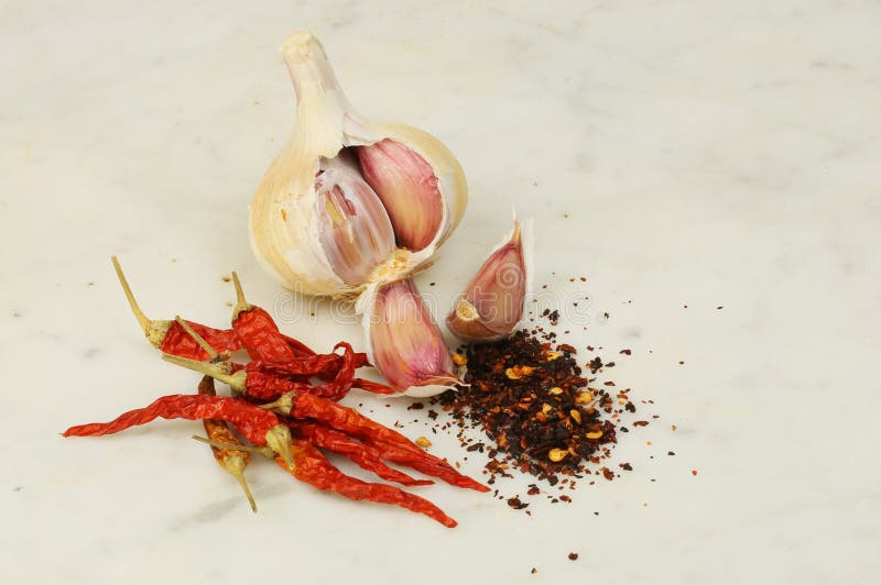 Garlic and chilli stock photo. Image of flake, clove - 189318424