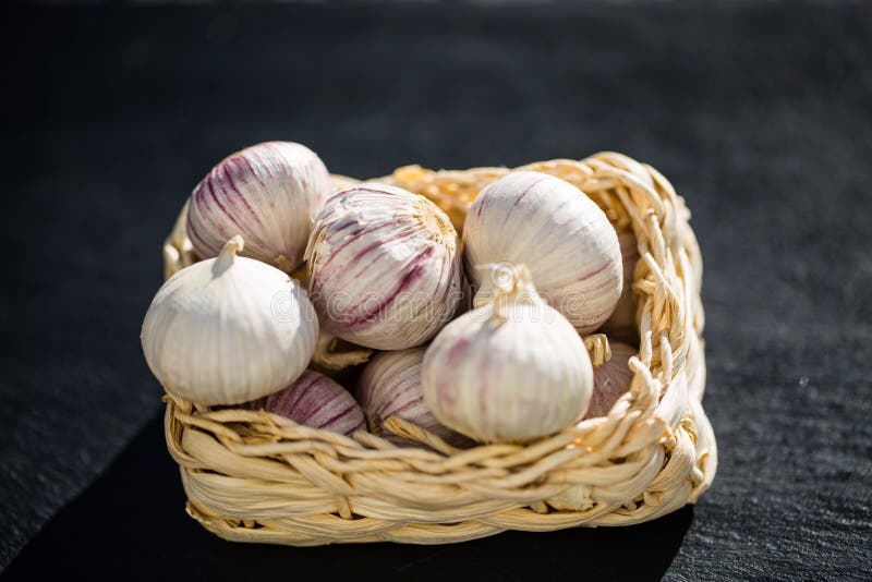 Garlic from China, Mini Garlic, Garlic in Basket, Basket Stock Image ...