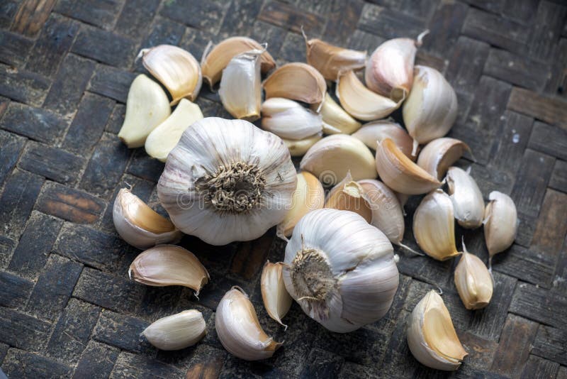 Garlic cloves and bulb stock image. Image of bulb, ingredient - 208475057
