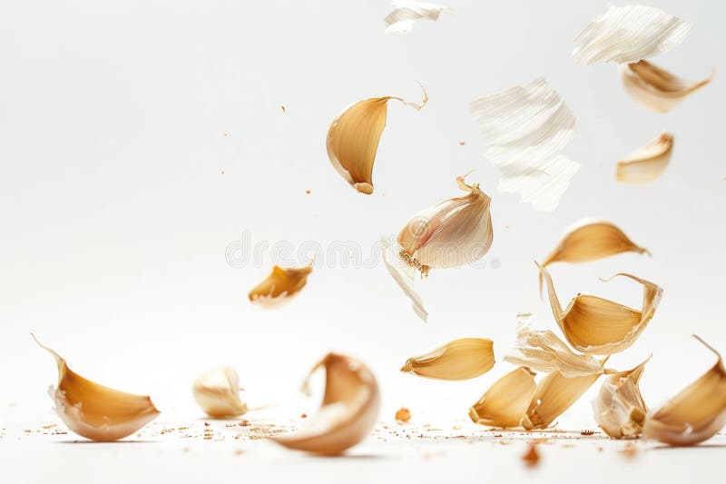 Garlic Cloves Falling from the Ground, a Natural Scene Stock Image ...