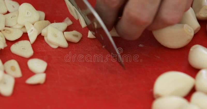 Garlic Cloves Finely Chopped, Close Up Stock Footage - Video of natural ...