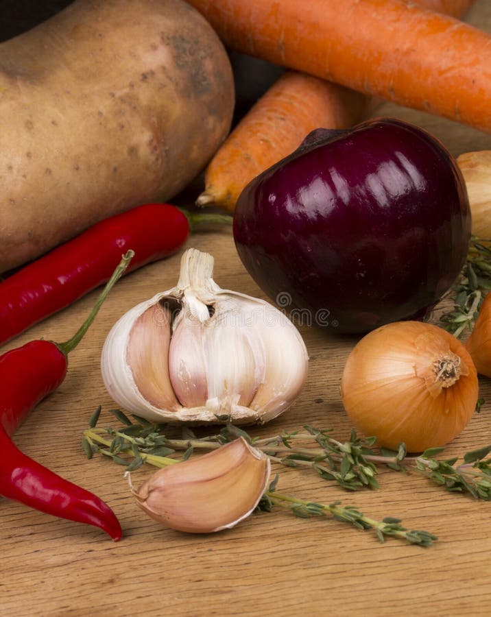 Garlic, dill, hot peppers stock photo. Image of garlic - 21243234