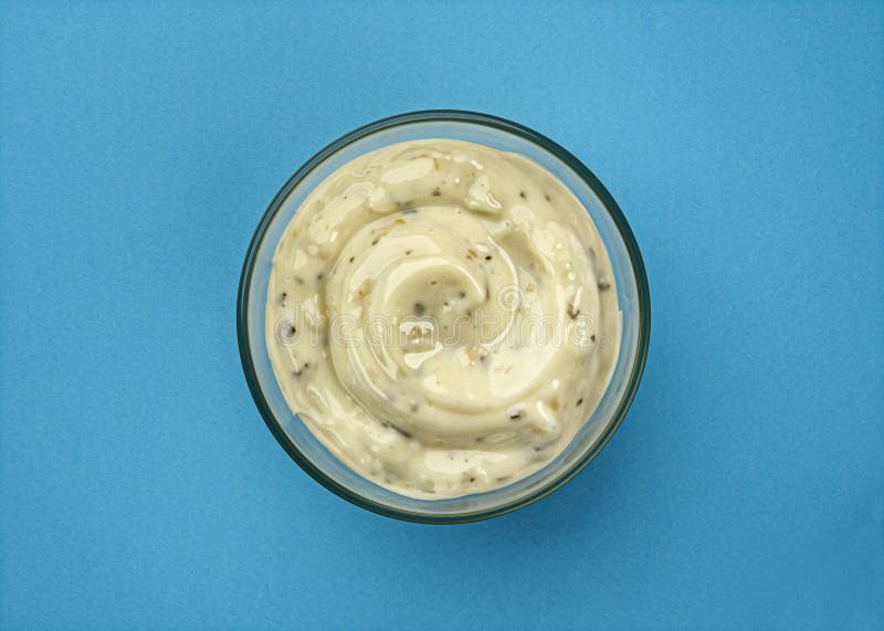Garlic Dip, Top View with Copy Space Stock Photo - Image of aioli, view ...