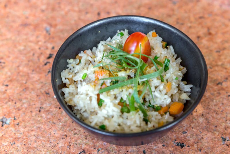 Garlic fried rice stock image. Image of stir, garlic - 138799075