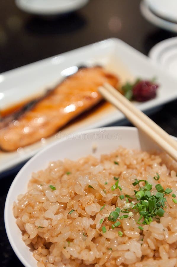 Garlic Fried Rice Japanese Food Stock Image - Image of cooking, culture ...