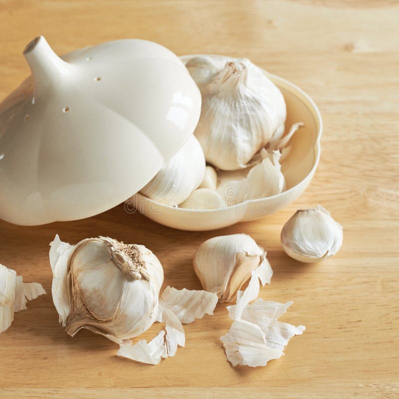 Garlic in a Garlic Shaped Box Stock Image - Image of retro, freshness ...