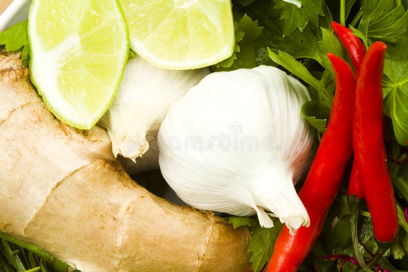 Fresh garlic and ginger stock image. Image of flavour - 17545269