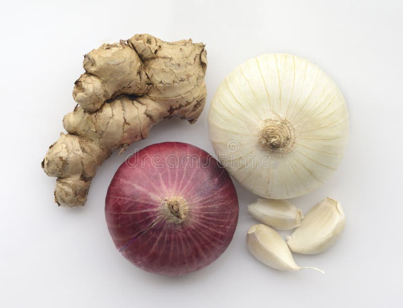 Garlic ginger and onion stock image. Image of shallot - 51596555