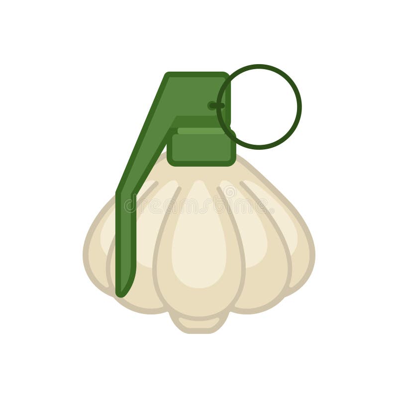 Garlic Grenade. Vegetable Explosion Stock Illustration - Illustration ...