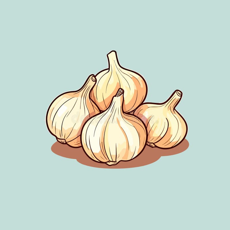 Garlic Hand-drawn Illustration. Garlic. Vector Doodle Style Cartoon ...