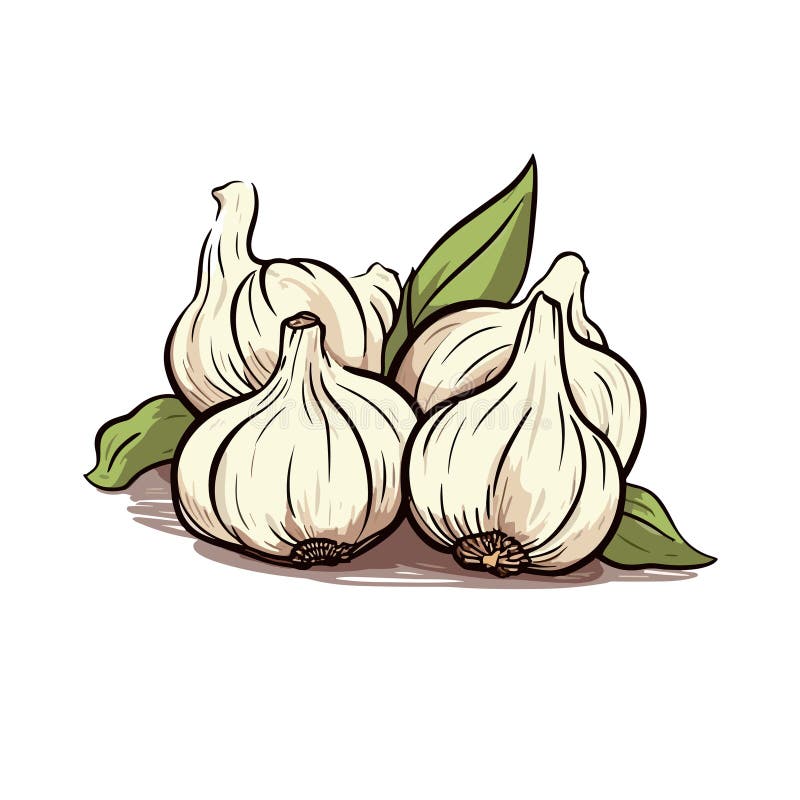 Garlic Hand-drawn Illustration. Garlic. Vector Doodle Style Cartoon ...