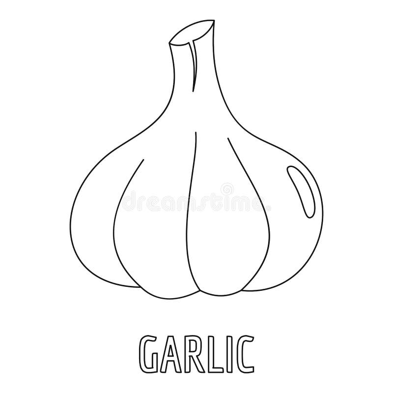 Garlic Icon, Outline Style. Stock Illustration - Illustration of fresh ...