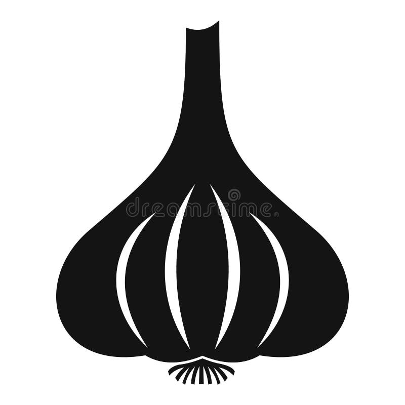 Garlic icon, simple style stock vector. Illustration of herb - 88589222