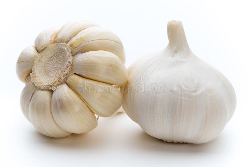 Garlic Isolated on the White Background Stock Image - Image of food ...