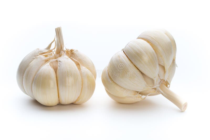 Garlic on the White Background. Stock Photo - Image of organic, white ...