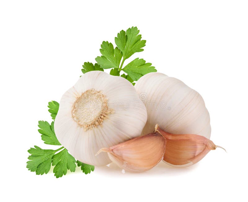Garlic Isolated on White Background Stock Photo - Image of fresh, spice ...