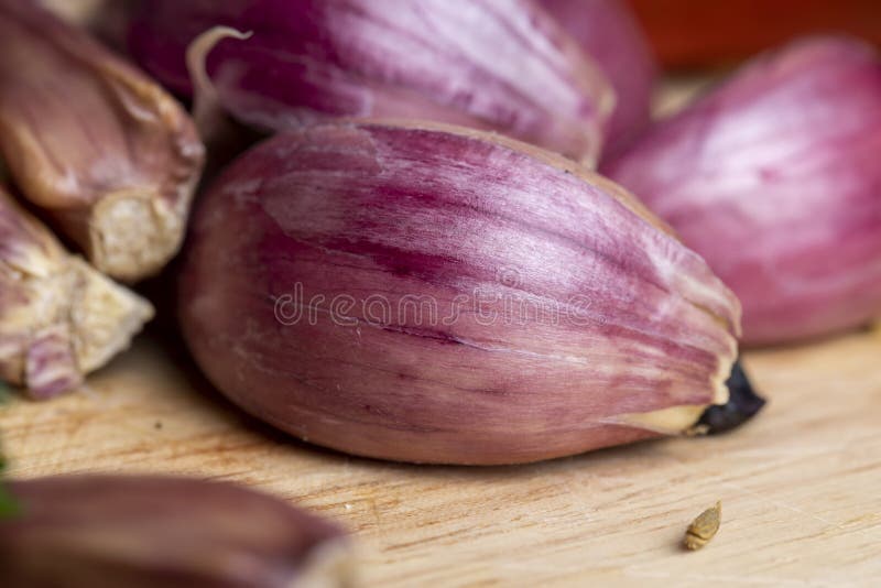 Garlic on the Kitchen Table during Cooking Stock Image - Image of ...