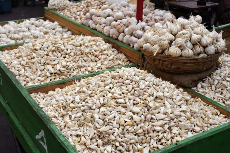 Garlic at the market stock image. Image of grocery, nutrition - 22290597
