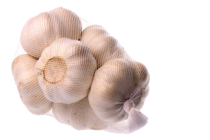 Garlic in Mesh Bag stock photo. Image of green, diet, fresh - 6947420