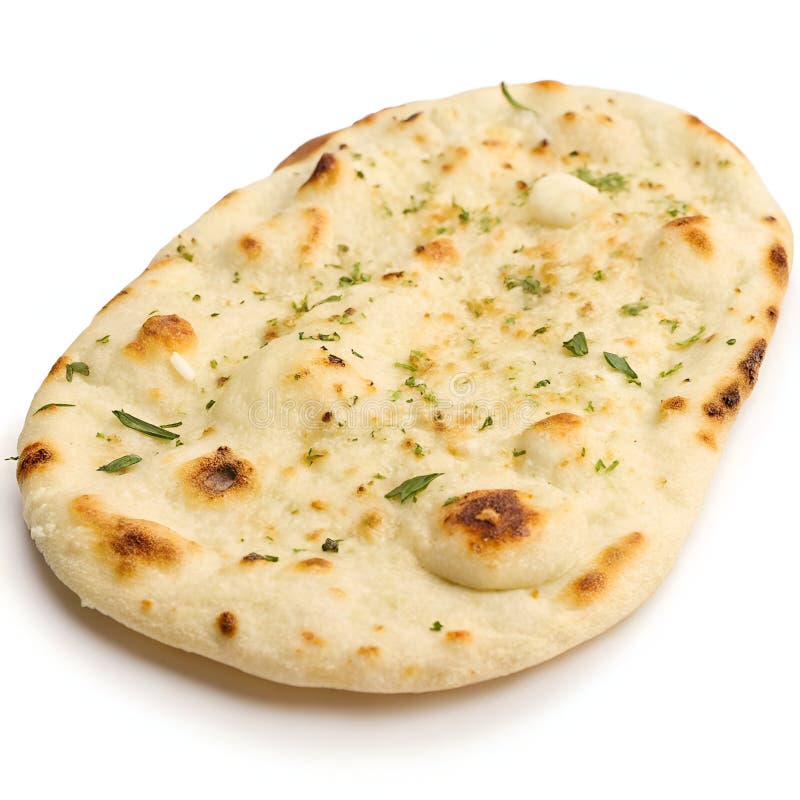 Garlic Naan Bread, a Traditional Indian Flatbread, Stock Illustration ...