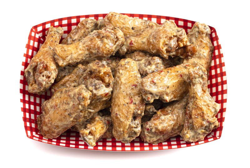 Garlic and Parmesan Chicken Wings with Bone in Stock Photo - Image of ...