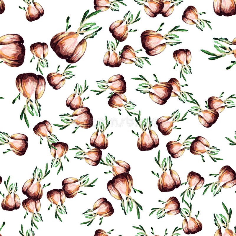 Garlic pattern stock illustration. Illustration of isolated - 148221581
