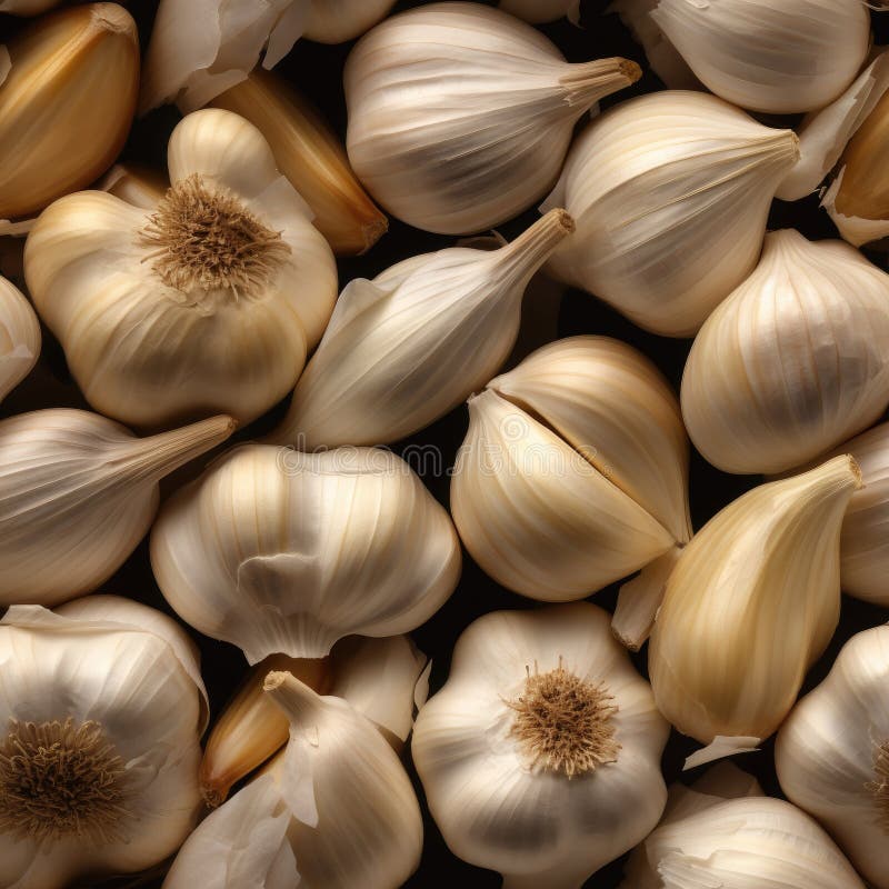 Garlic Pattern Ultra Realistic Stock Illustration - Illustration of ...