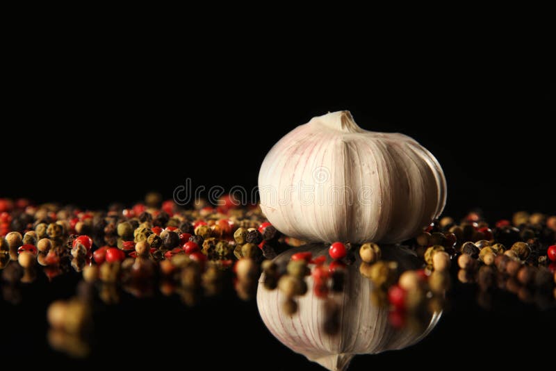 Garlic and pepper stock photo. Image of refreshment, organic - 29403872