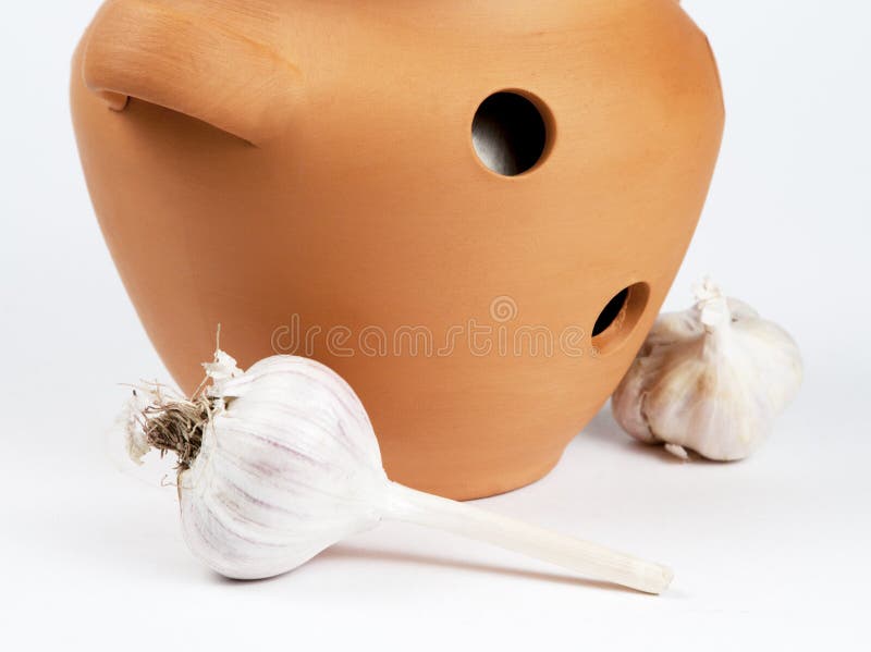 Garlic pot stock image. Image of clay, handle, storing - 22746609