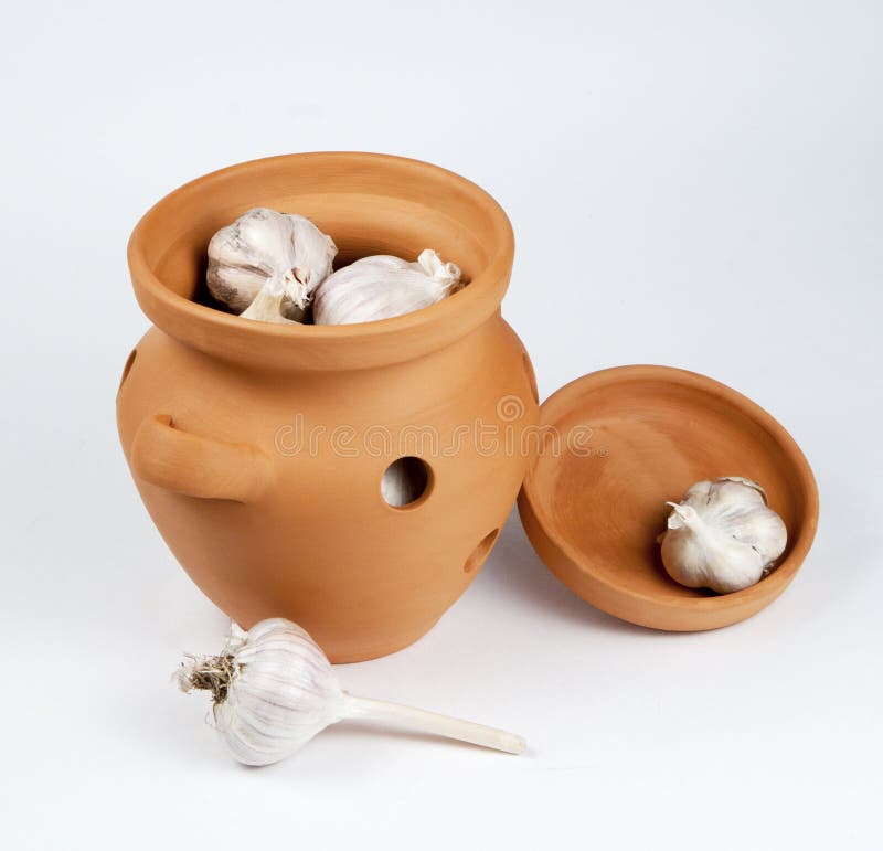 Garlic pot stock photo. Image of food, head, cover, ceramic - 22746612