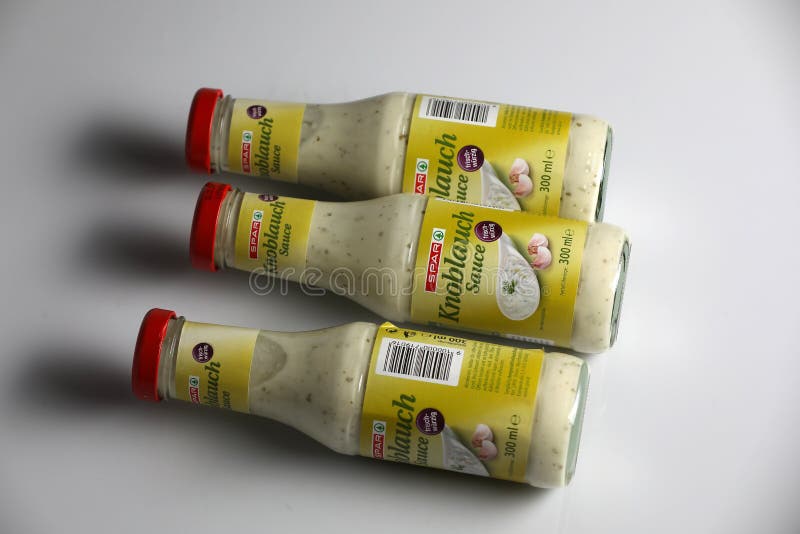 Garlic Sauce from Spar Brand, White Background Editorial Stock Image ...
