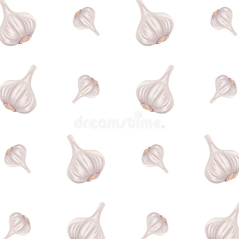Garlic Seamless Pattern for Food and Kitchen Design Stock Vector ...