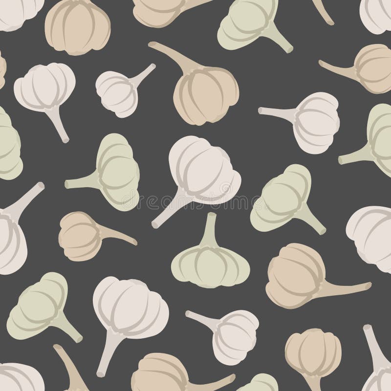 Garlic Seamless Pattern. Vector Background Garlic Vegetable Stock ...