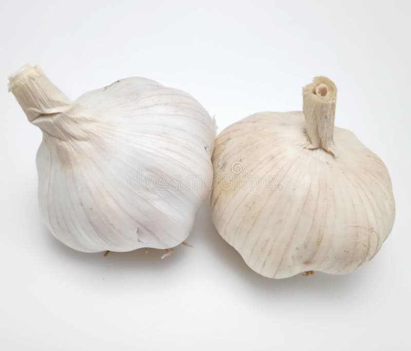 Garlic Set Isolated on White Background Stock Photo - Image of closeup ...
