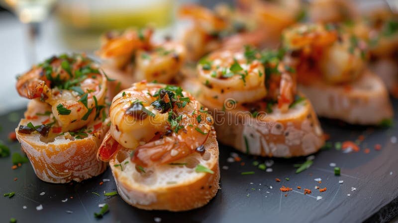 Garlic Shrimp Pinchos Tapas from Spain Stock Illustration ...