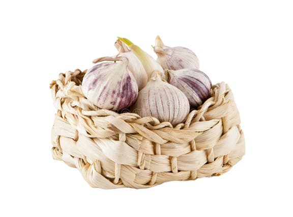 Garlic in a small basket stock photo. Image of garlic - 16811424