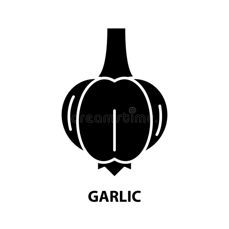 Garlic Symbol Icon, Black Vector Sign with Editable Strokes, Concept ...