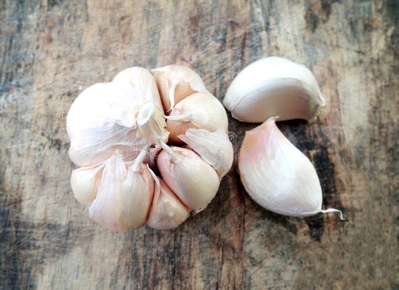 Garlic Top View Vegetable Raw Food Background Stock Image - Image of ...