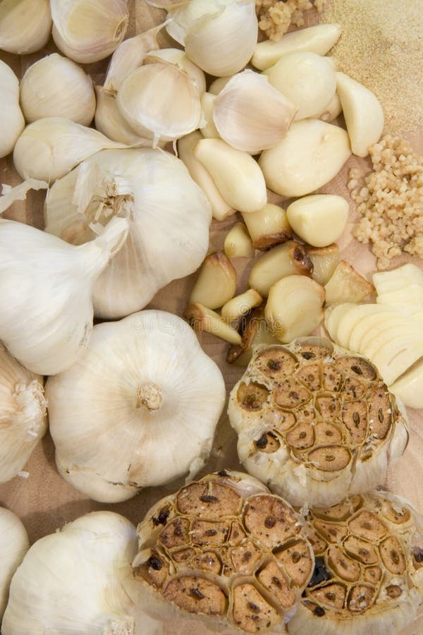 Garlic in various forms stock image. Image of ground - 12162891