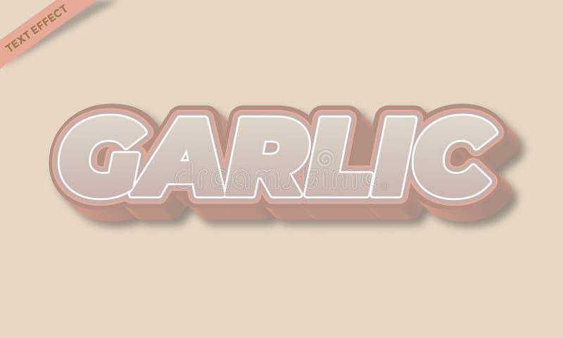 Garlic Vegetable Fresh Text Effect Design Stock Vector - Illustration ...