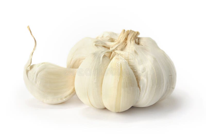 Garlic on a White Background Stock Image - Image of uncooked, ripe ...