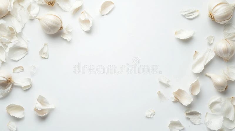 Garlic white background. stock illustration. Illustration of pink ...