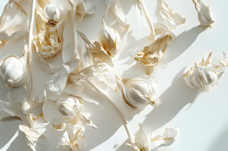 Garlic on a White Background Stock Illustration - Illustration of ...