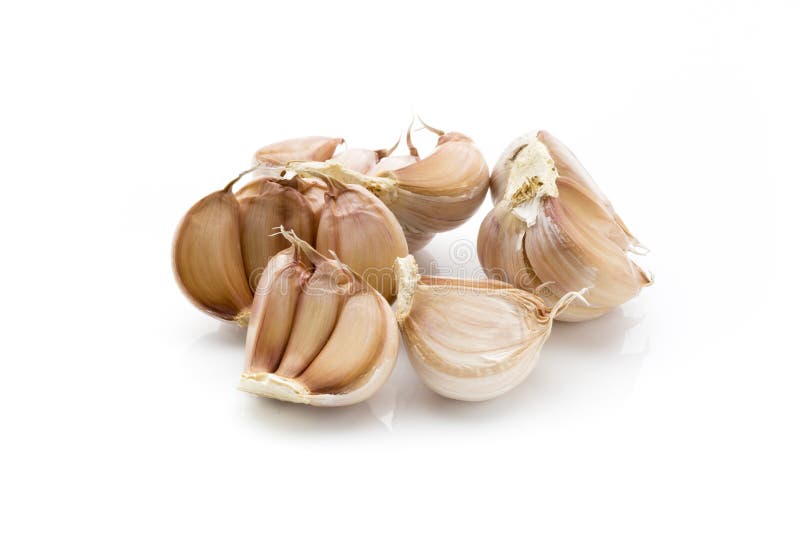 Garlic on the White Background. Stock Photo - Image of organic, white ...
